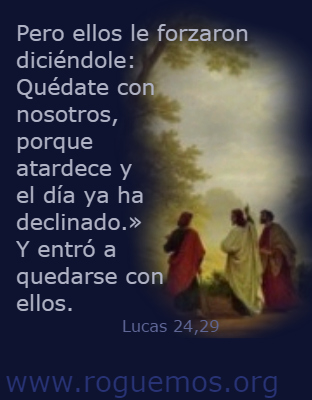 Lucas 24,13-35 - Quédate con nosotros - Roguemos al Señor