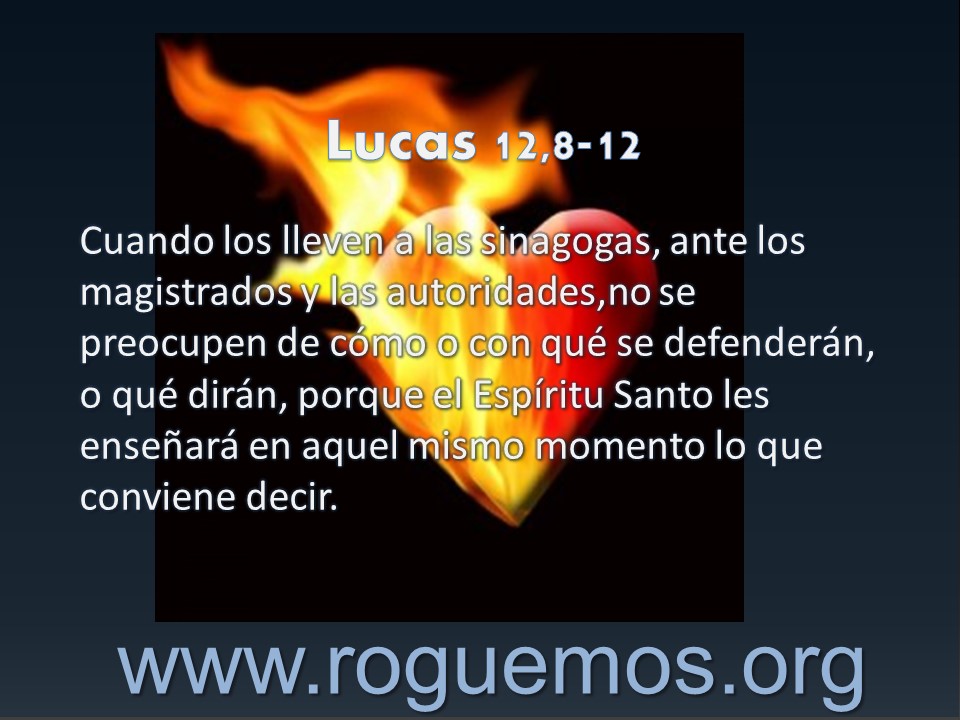 Lucas 12,8-12 – el Espíritu Santo les enseñará - Roguemos al Señor